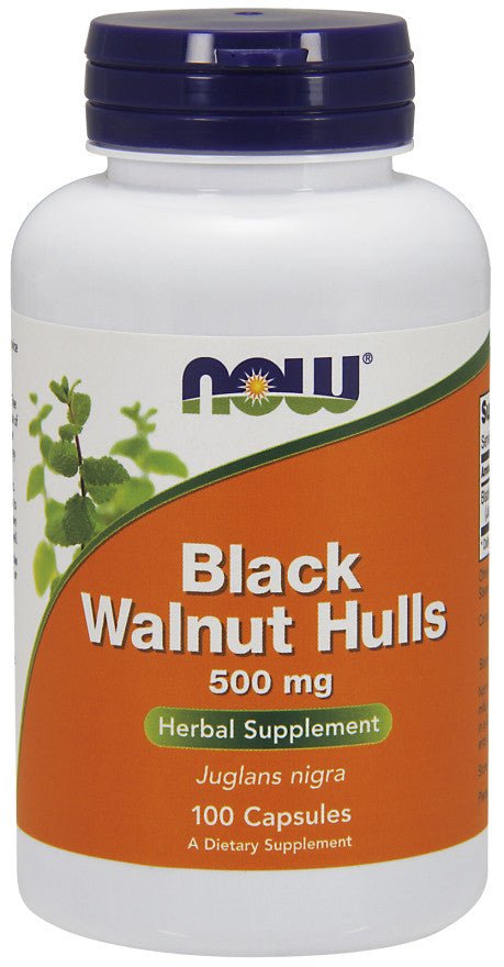 NOW Foods Black Walnut Hulls 500mg - 100 Capsules – VitaeSupps